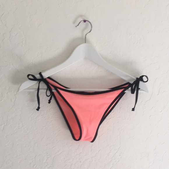 H&M | Swim | Neon Pinkorange Bathing Suit Bottom W Side Ties | Poshmark